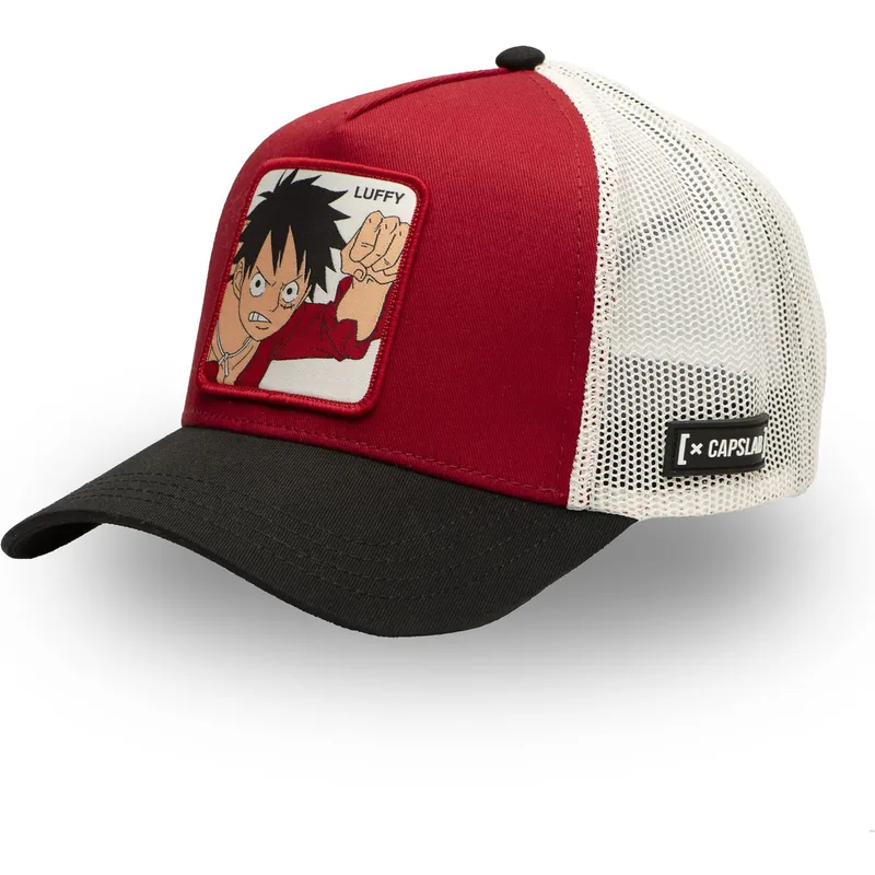 Gorra trucker roja, blanca y negra Monkey D. Luffy OP5 RED One Piece de ...